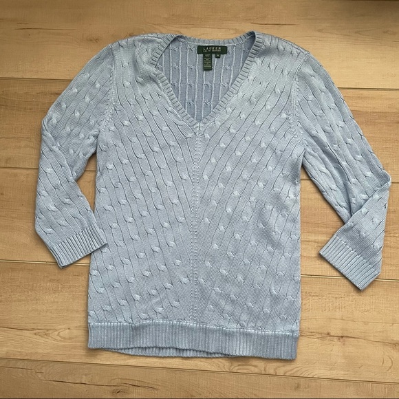 Lauren Ralph Lauren | Sweaters | Lauren Ralph Lauren Baby Blue Ribbed ...